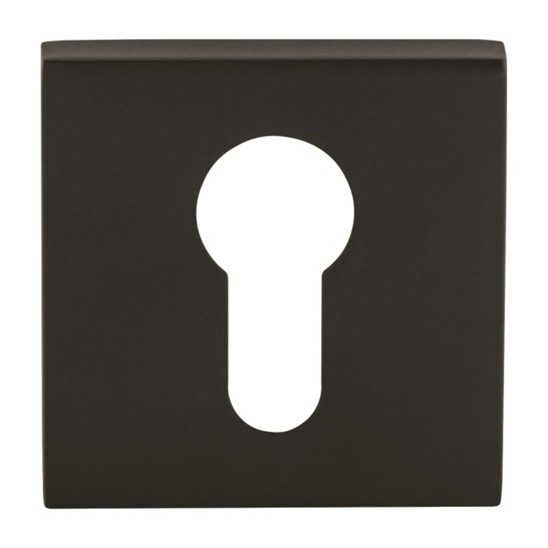 Oro&Oro Euro Escutcheons on Square Rose - Matt Black