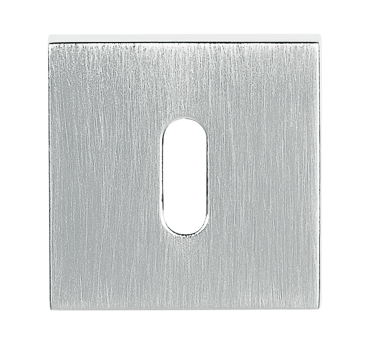 Tupai Rapido Curva/QuadraLine Key Escutcheons on Square Rose - Satin Chrome
